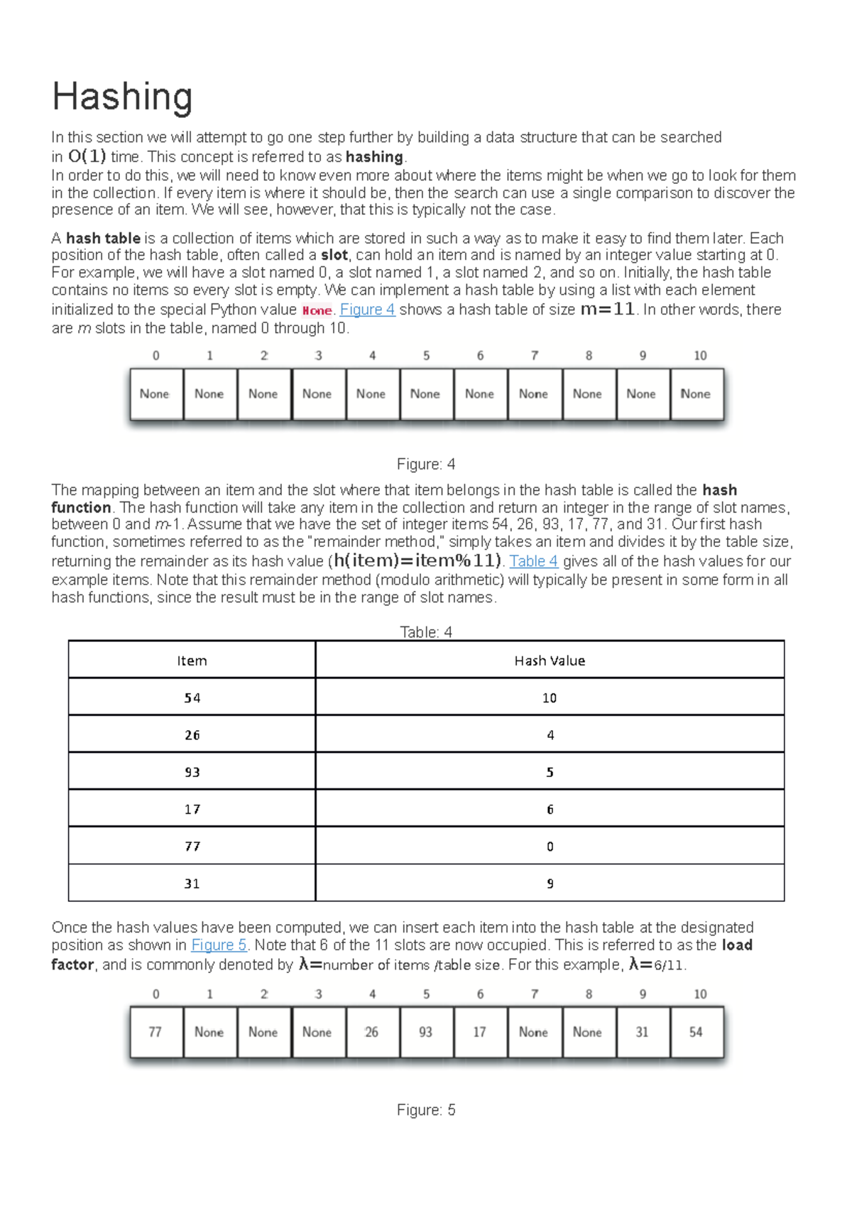 Hasing 2 - Hashing - Hashing In this section we will attempt to go one ...