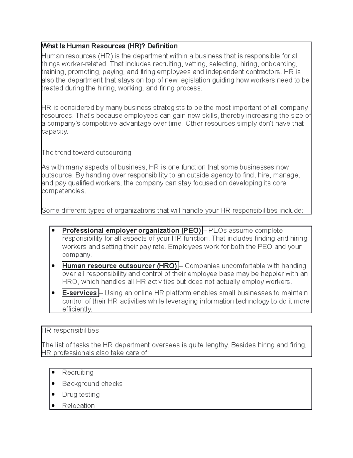 What Is Human Resources - That includes recruiting, vetting, selecting ...