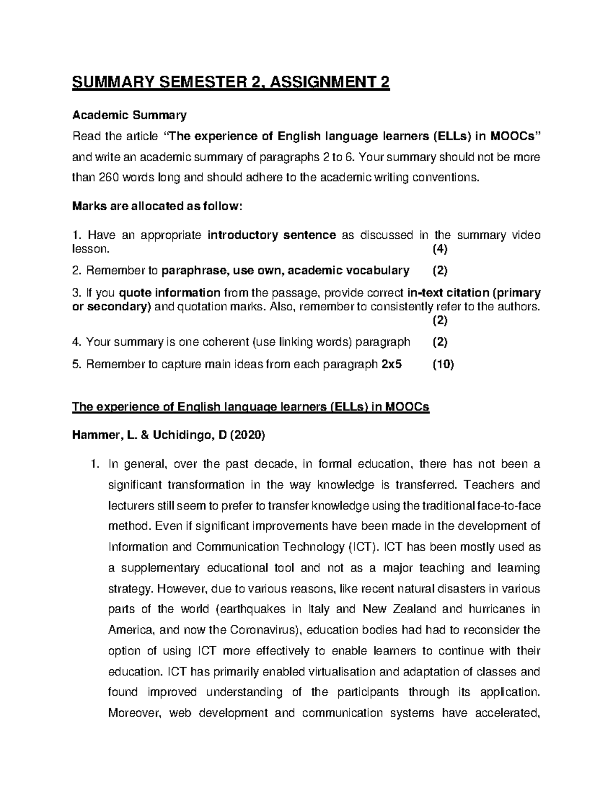 Summary Passage Semester 2 2020 LEA3519 - SUMMARY SEMESTER 2 ...