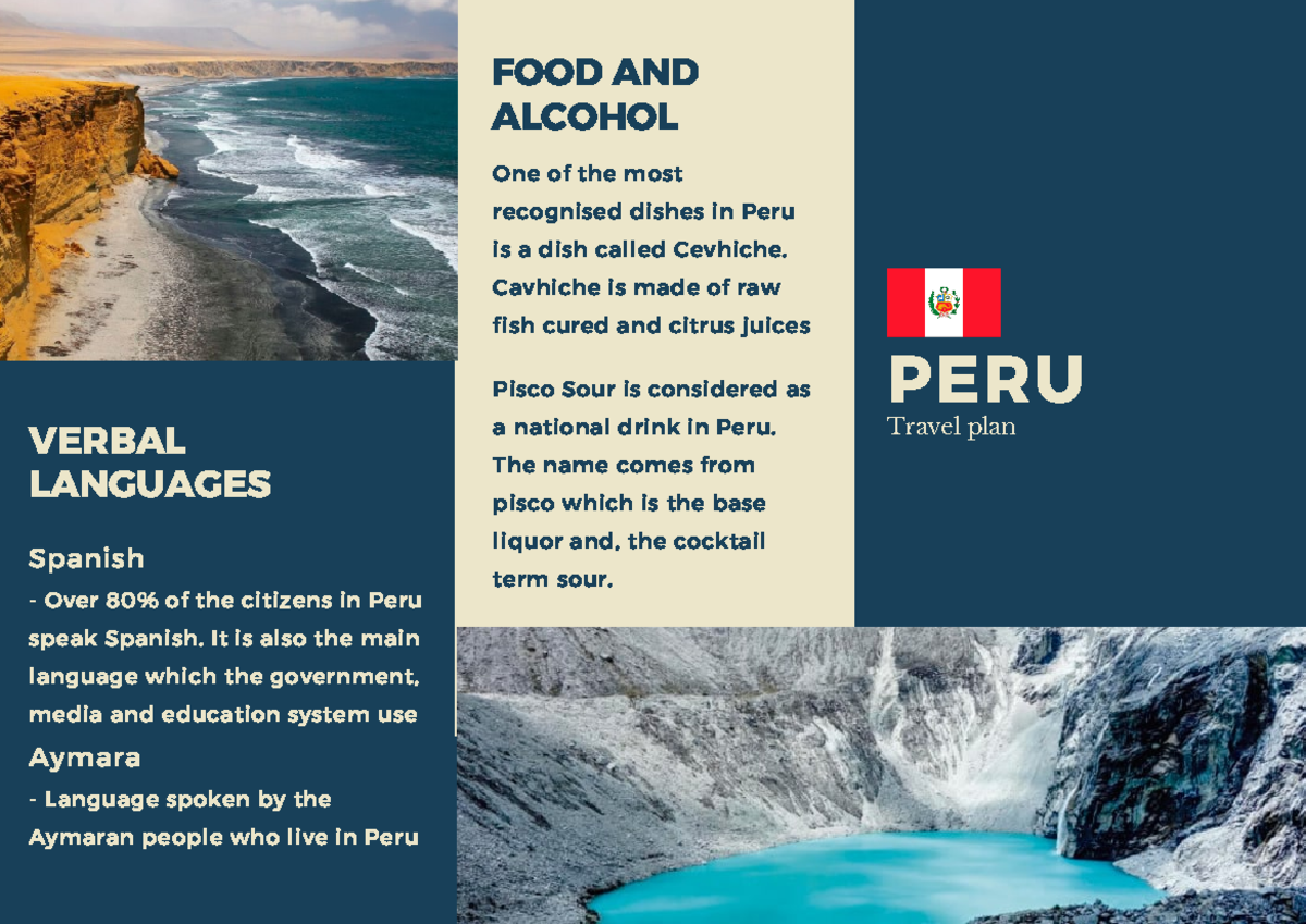 About Peru adsfasf - PERU Travel plan FOOD AND ALCOHOL Spanish - Over ...