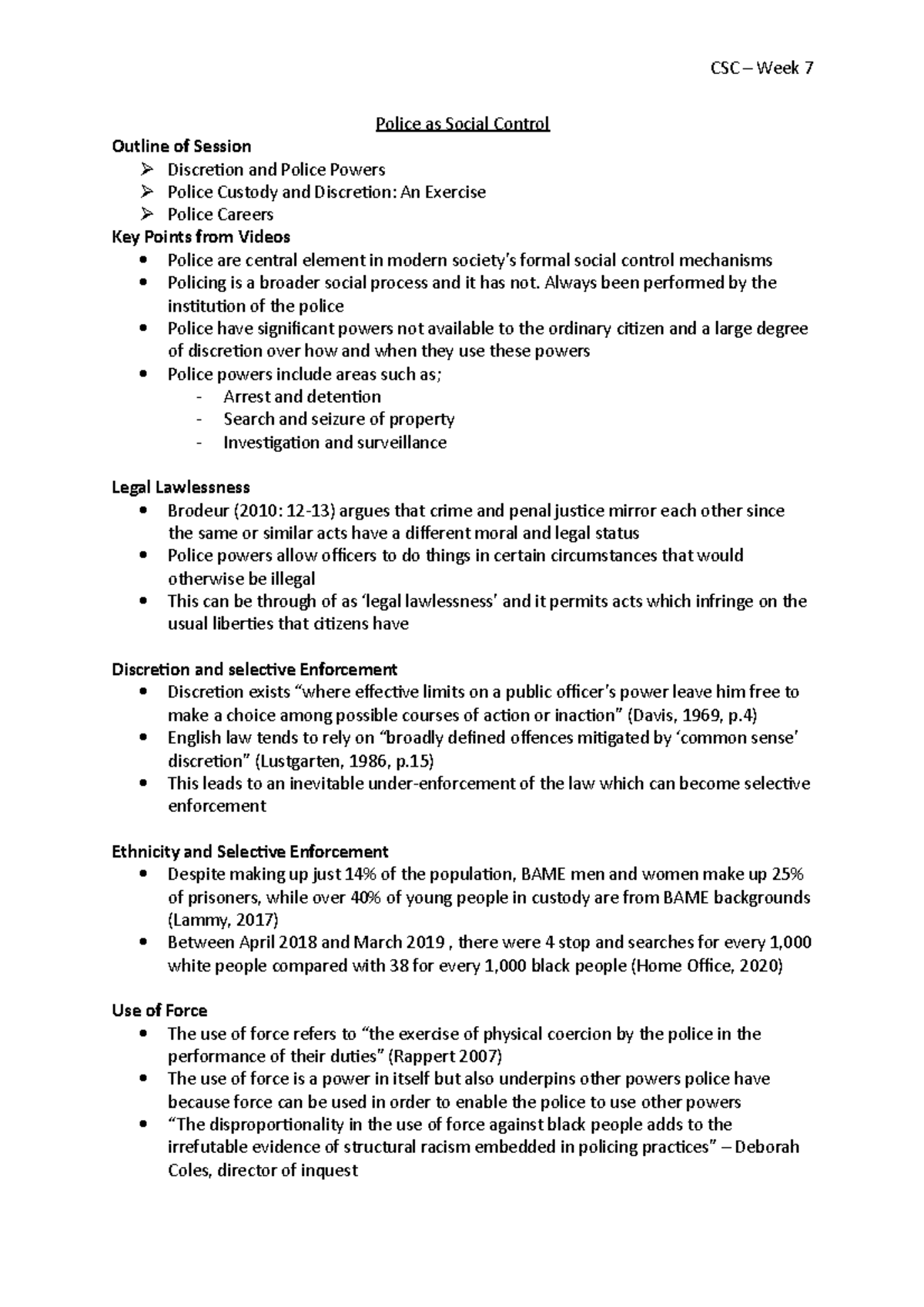 CSC Police as Social Control - CCCU - StuDocu