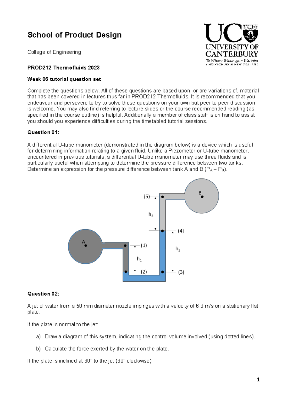 Week 07 Tutorial Question Set - 1 School of Product Design College of ...