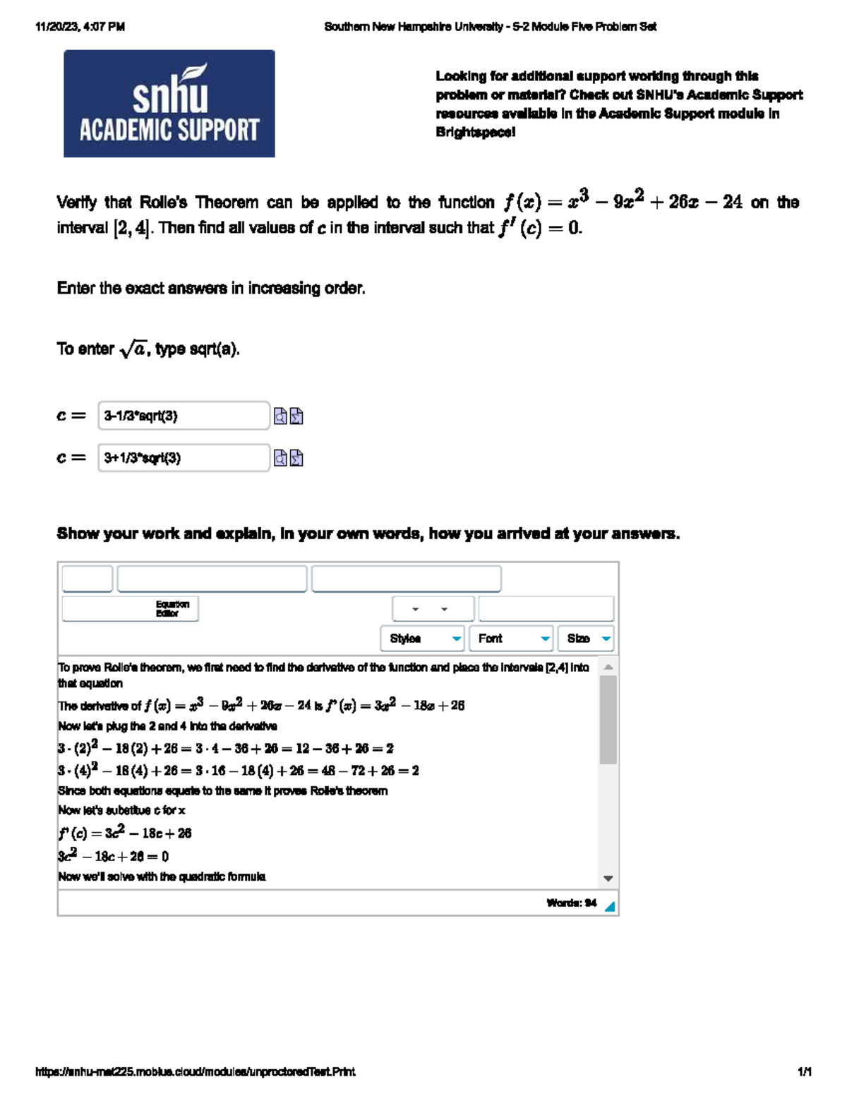 Calculus 5-2 problem 1 - MAT225 - Studocu