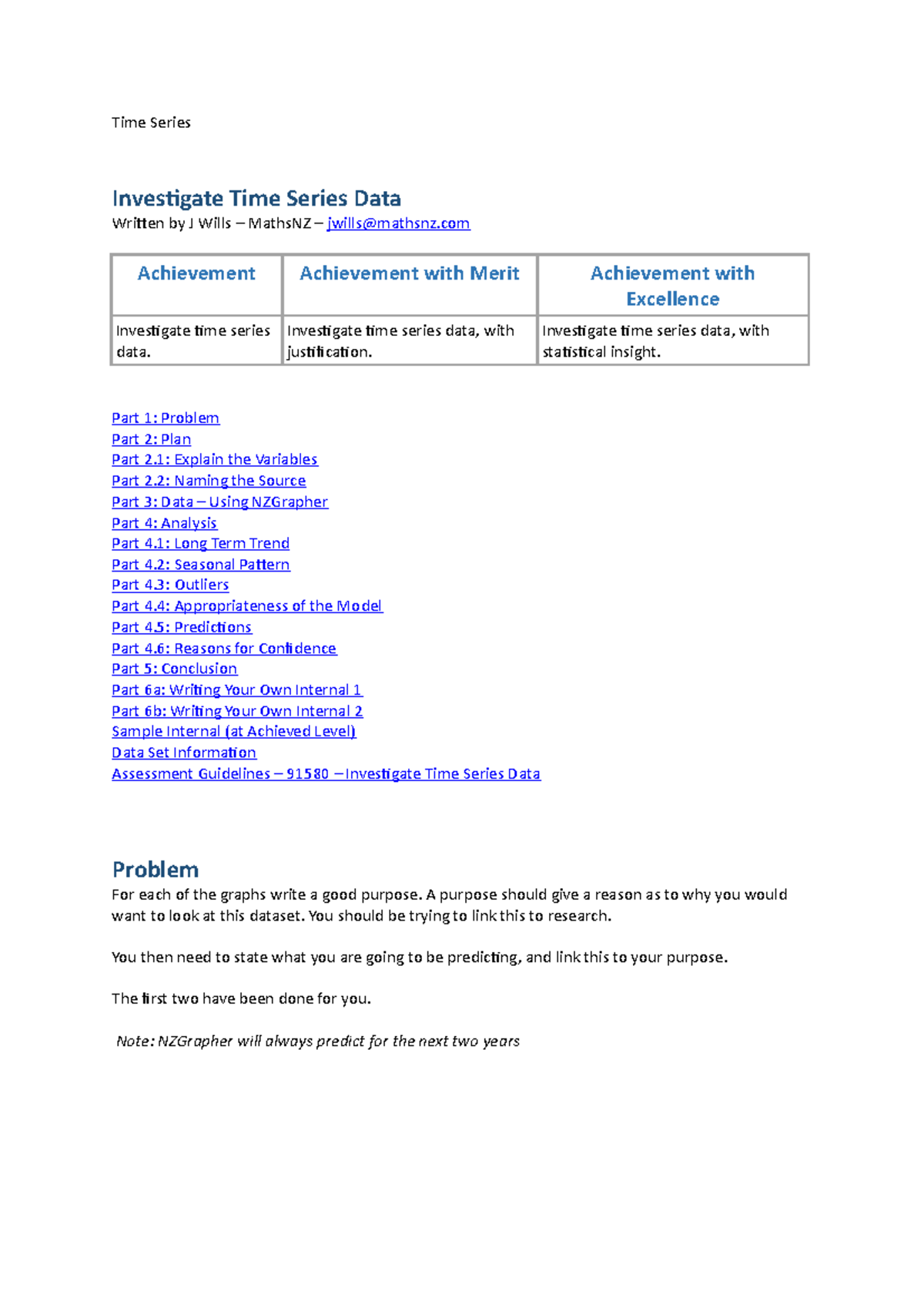 Time Series - notes - Time Series Investigate Time Series Data Written ...