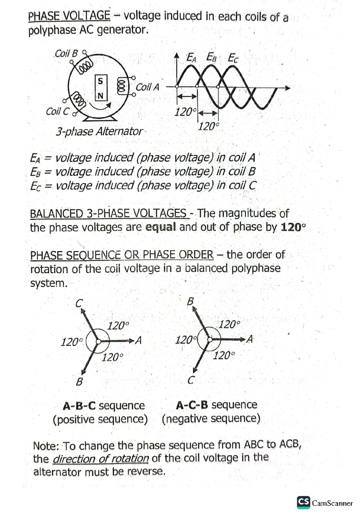 Three Phase AC System - PHASE VOLTAGE voltage induced in each coils of ...