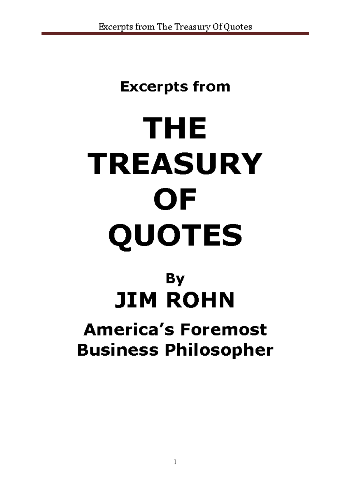 312994555-The Treasury Of Quotes-Jim Rohn - Excerpts from THE TREASURY ...