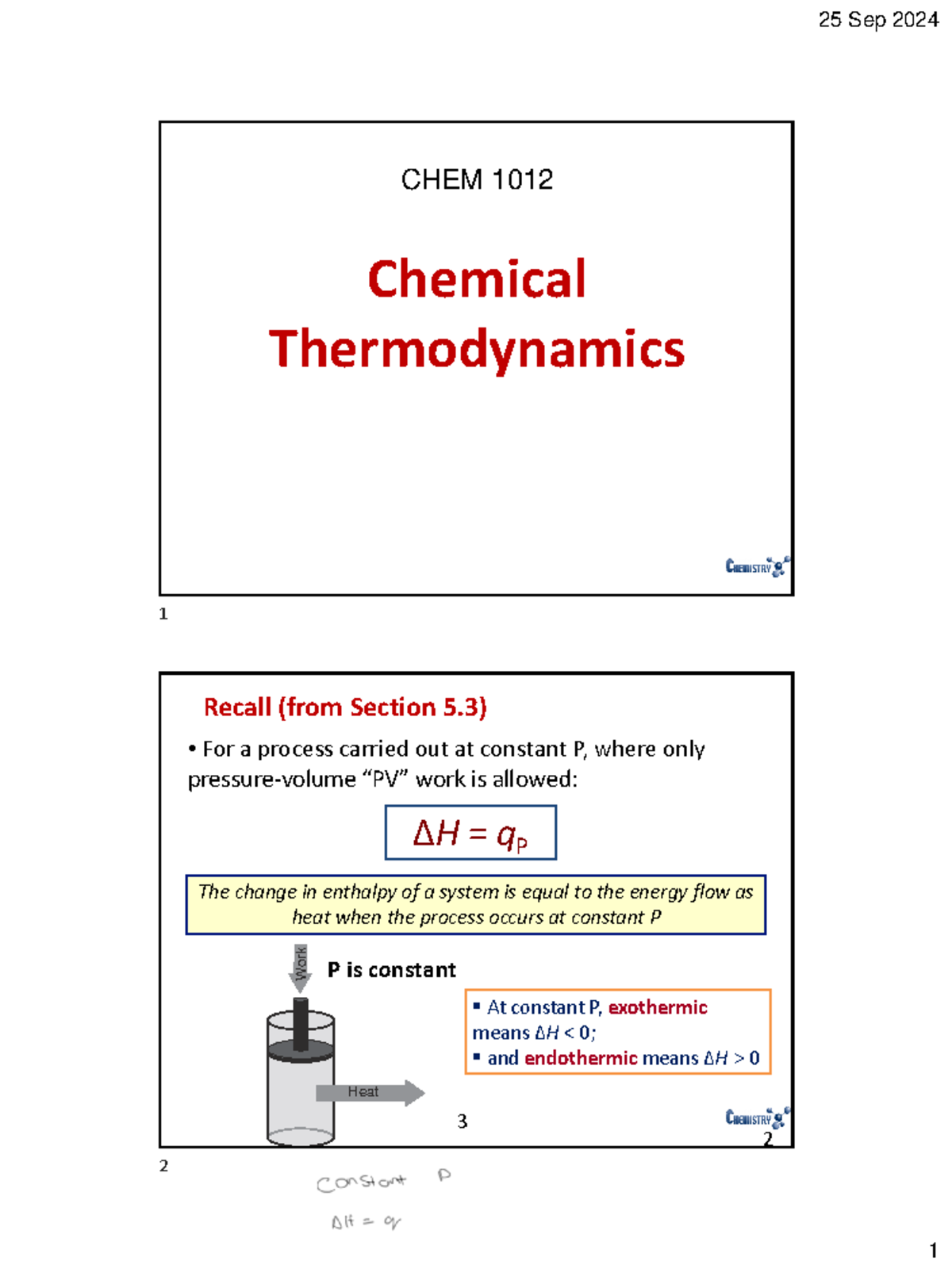 CHEM1012+CH19+Chemical+thermodynamics+2024+A+B+and+E+diagonal+notes ...