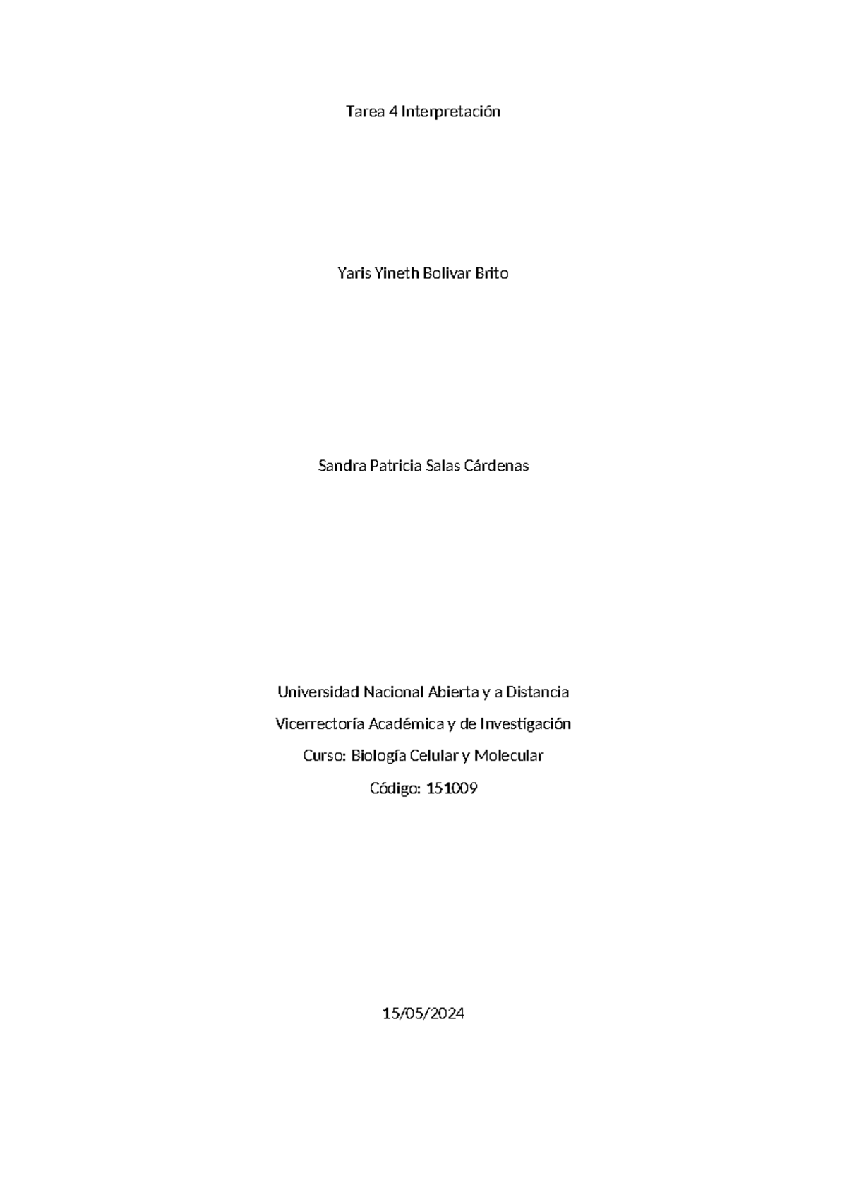 Biologia tarea 3 yaris bolivar - Tarea 4 Interpretación Yaris Yineth ...