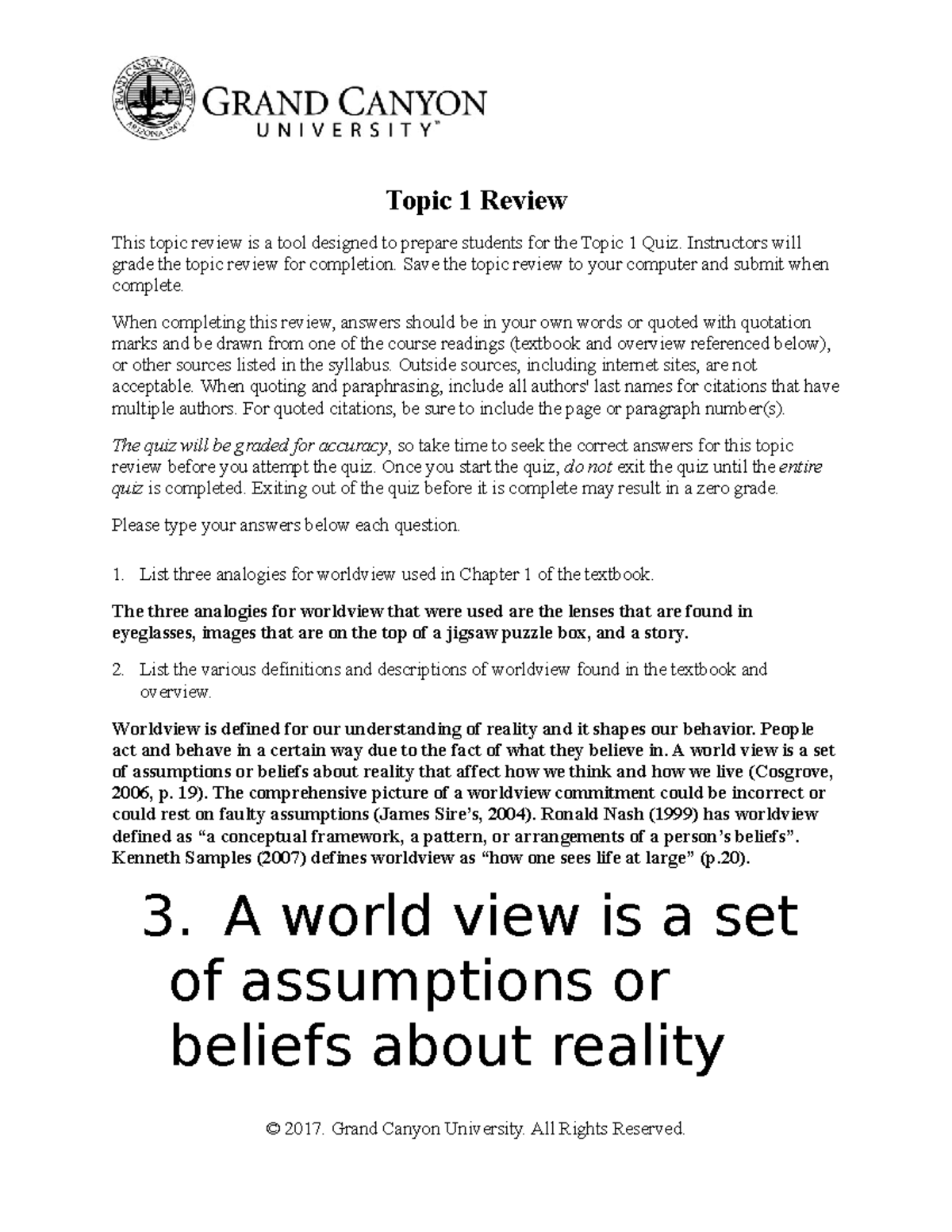 CWVT1Noah Reilly - Week one summary - Topic 1 Review This topic review ...