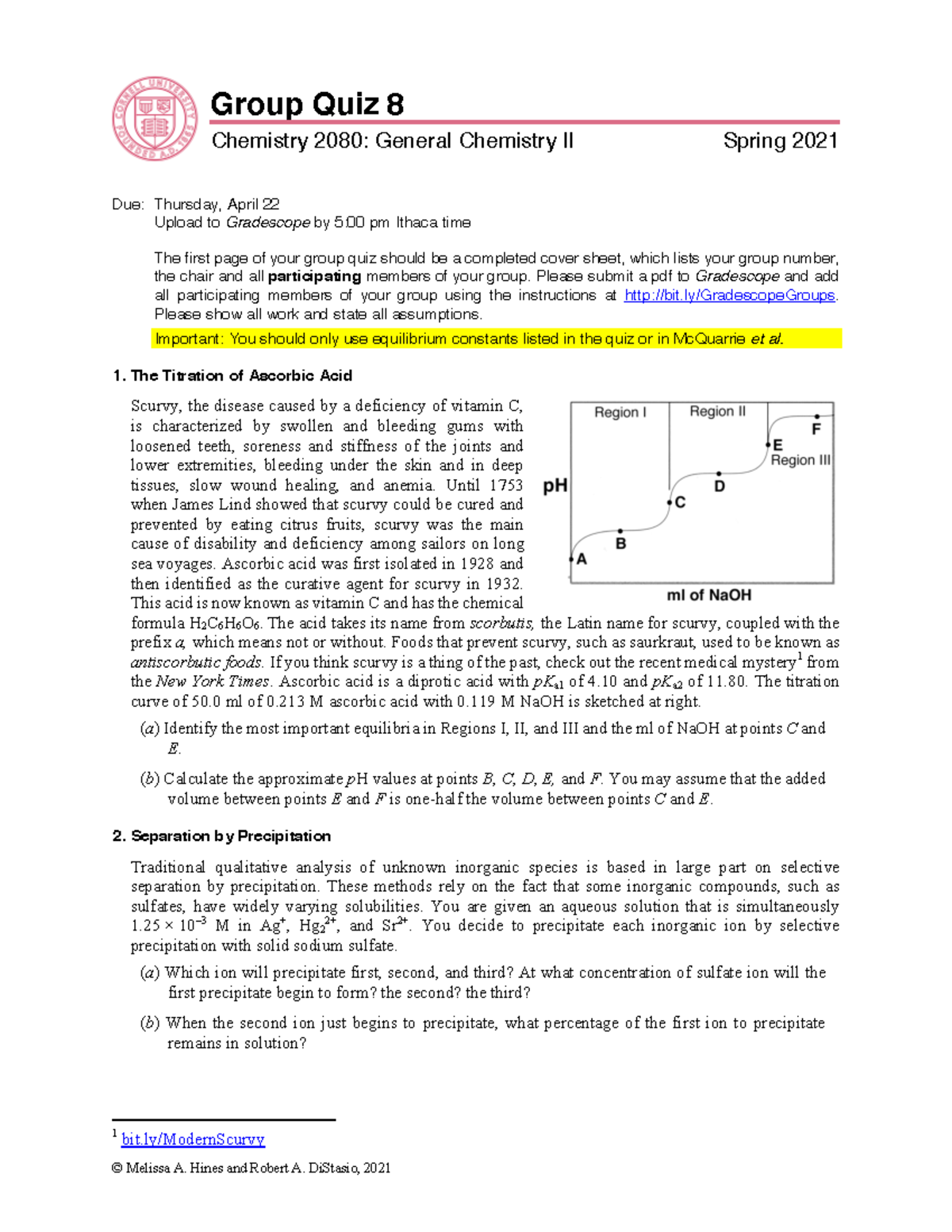 GQ 8 - Weekly group quizzes that resemble problem sets that are ...