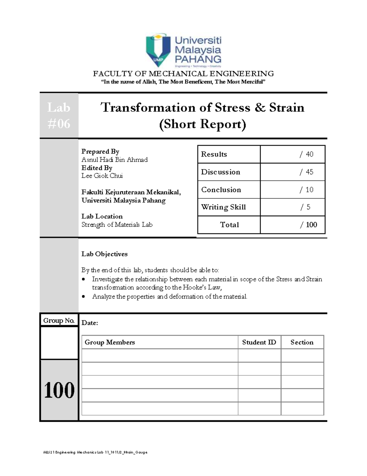 6 (SR) Transformation of Stress Strain - M2521 Engineering Mechanics ...