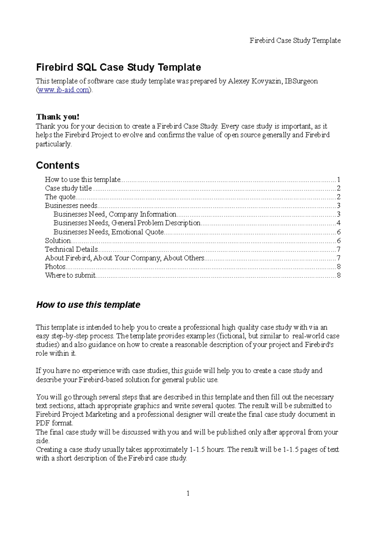PACE Uni Case Study - N/A help yourself out. - Firebird SQL Case Study ...