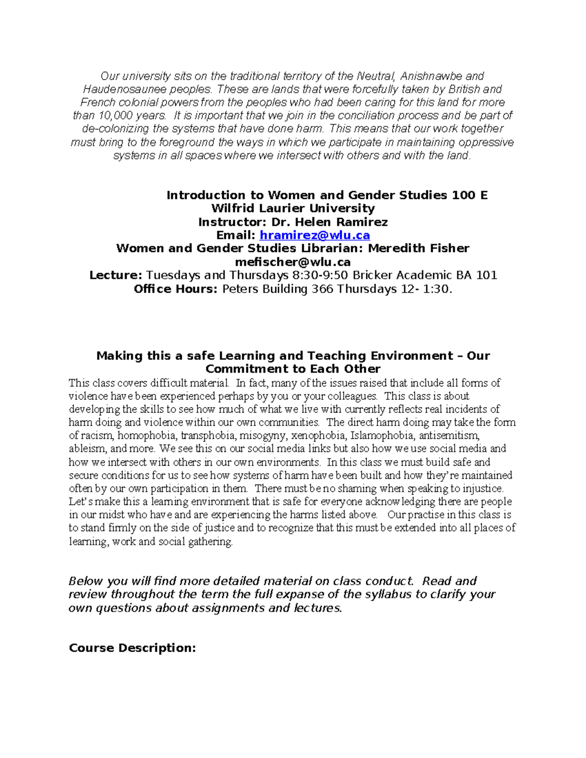 WS 100 E Winter 2024 Syllabus - Our university sits on the traditional ...