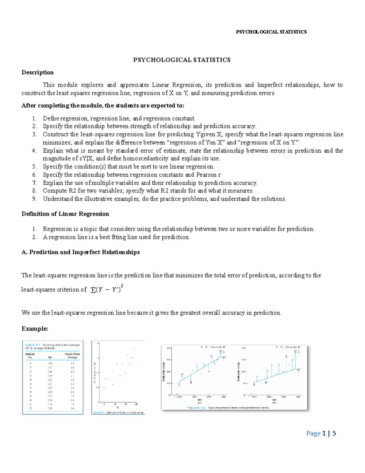 Module 7 Psychological Statistics - PSYCHOLOGICAL STATISTICS ...