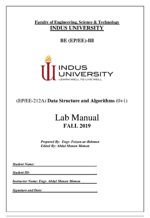Lab-06 - lab - Data Structures and Algorithms University of Sindh – Department of ...