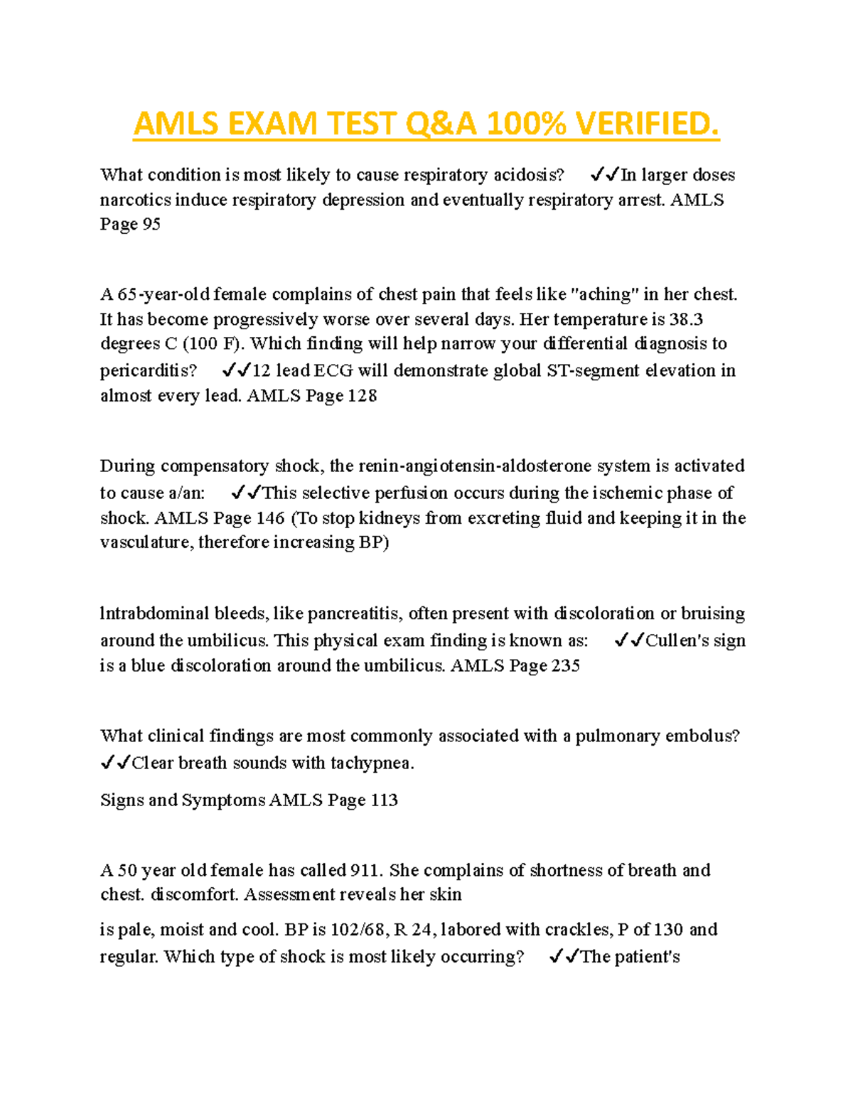 AMLS 4 - latest guide - AMLS EXAM TEST Q&A 100% VERIFIED. What ...