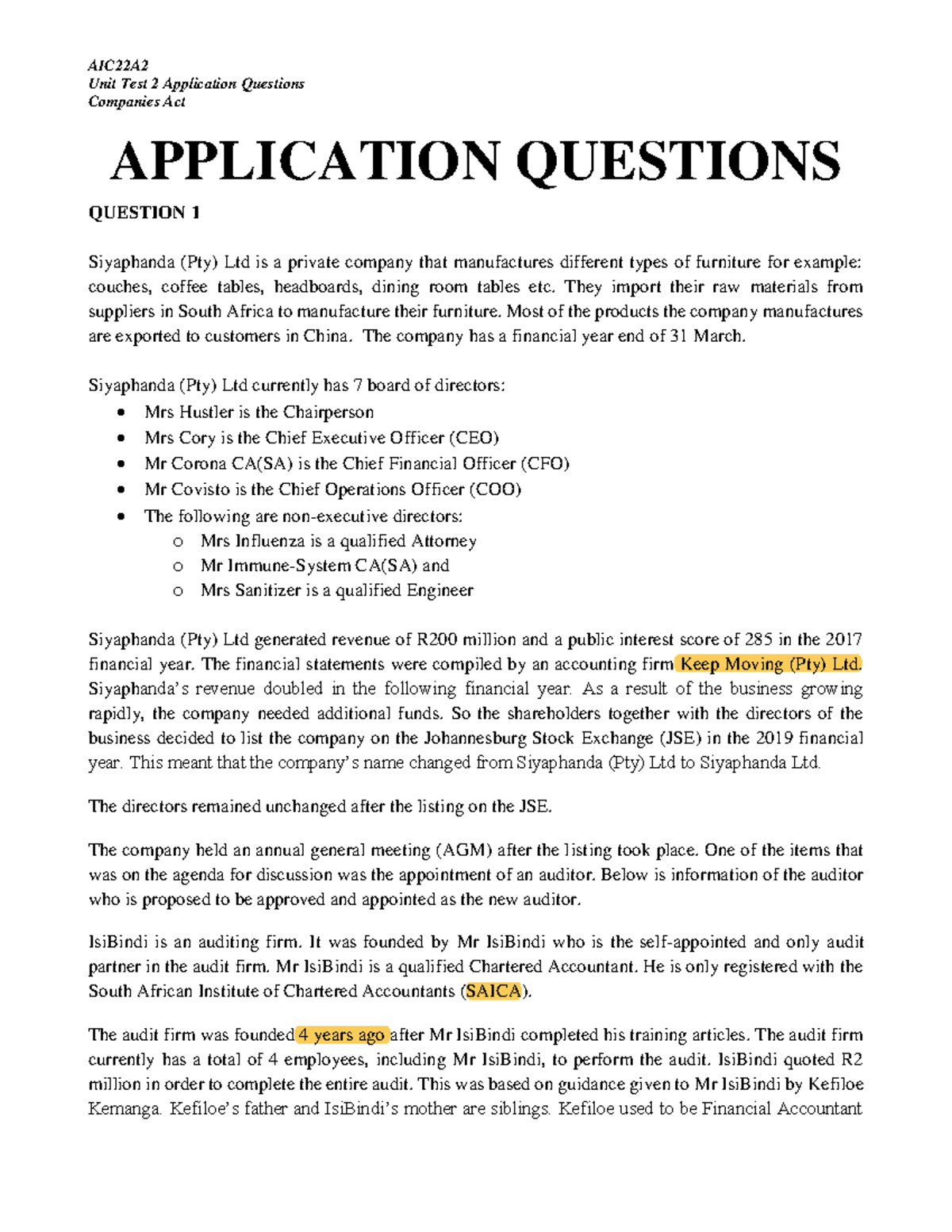 AIC22A2 Unit Test 2 Part B Application - Final - Unit Test 2 ...