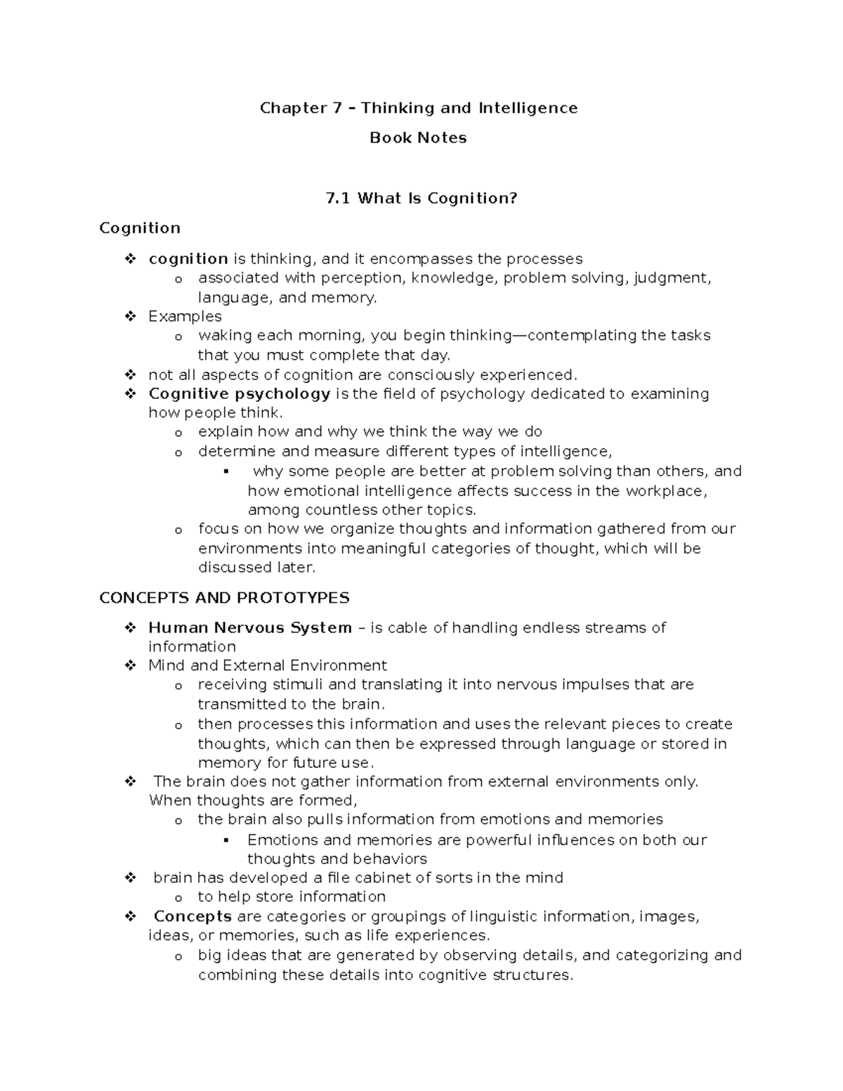 Chapter 7 Thinking and Intelligence - Chapter 7 Thinking and ...