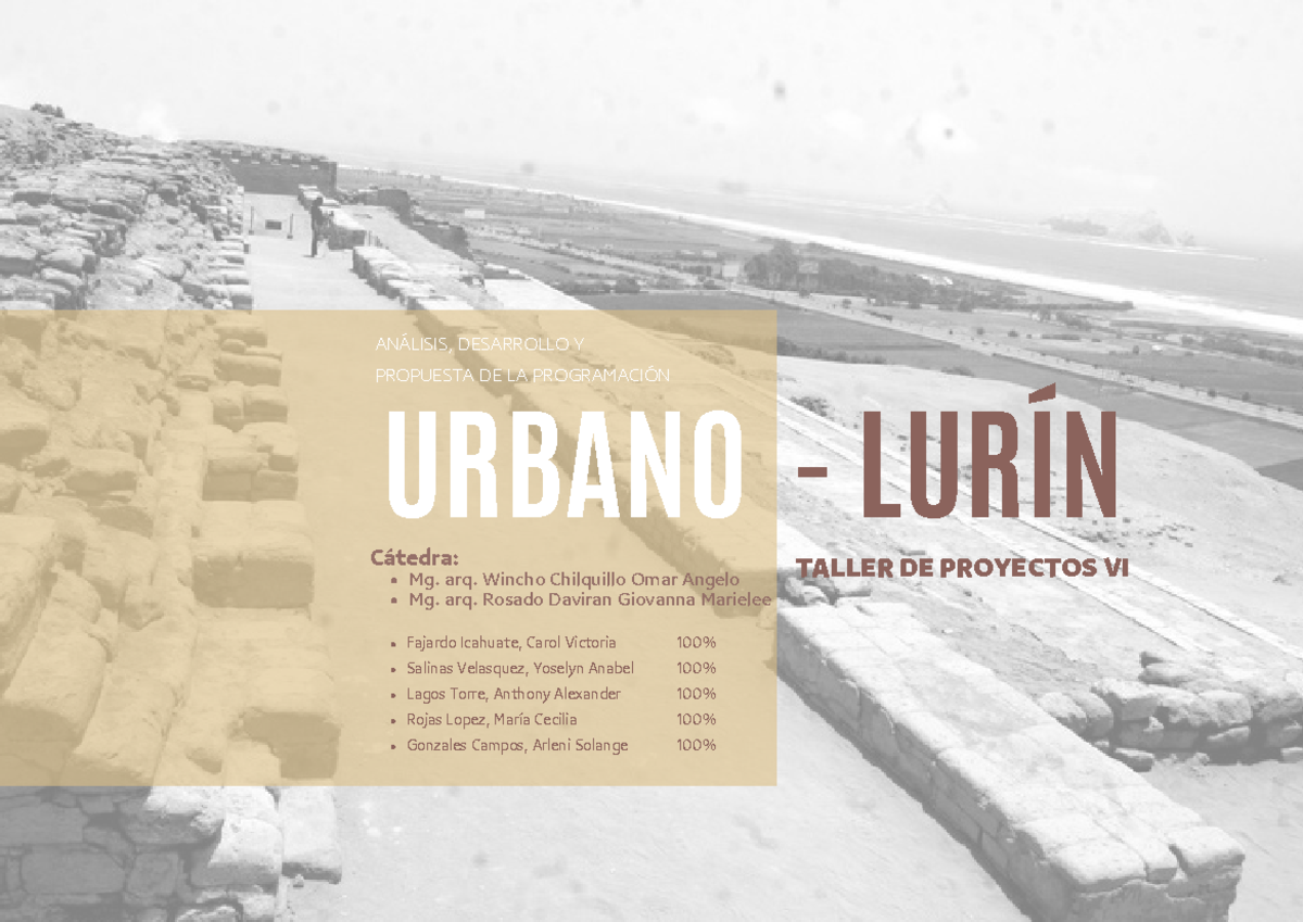 Analisis de Lurin parte 1 - TALLER DE PROYECTOS VI URBANO - LURÍN ...