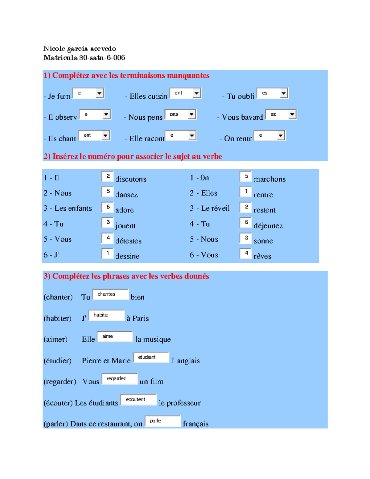 tarea de frances oym ............................................................. - Nicole ...