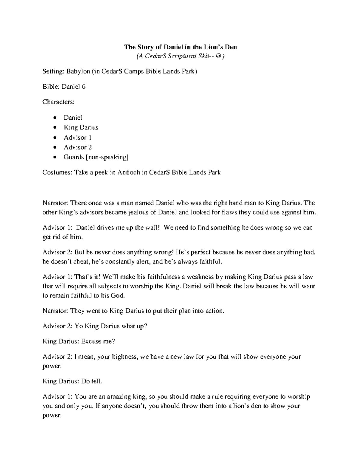 Script for daniel in the lions den - The Story of Daniel in the Lion’s ...
