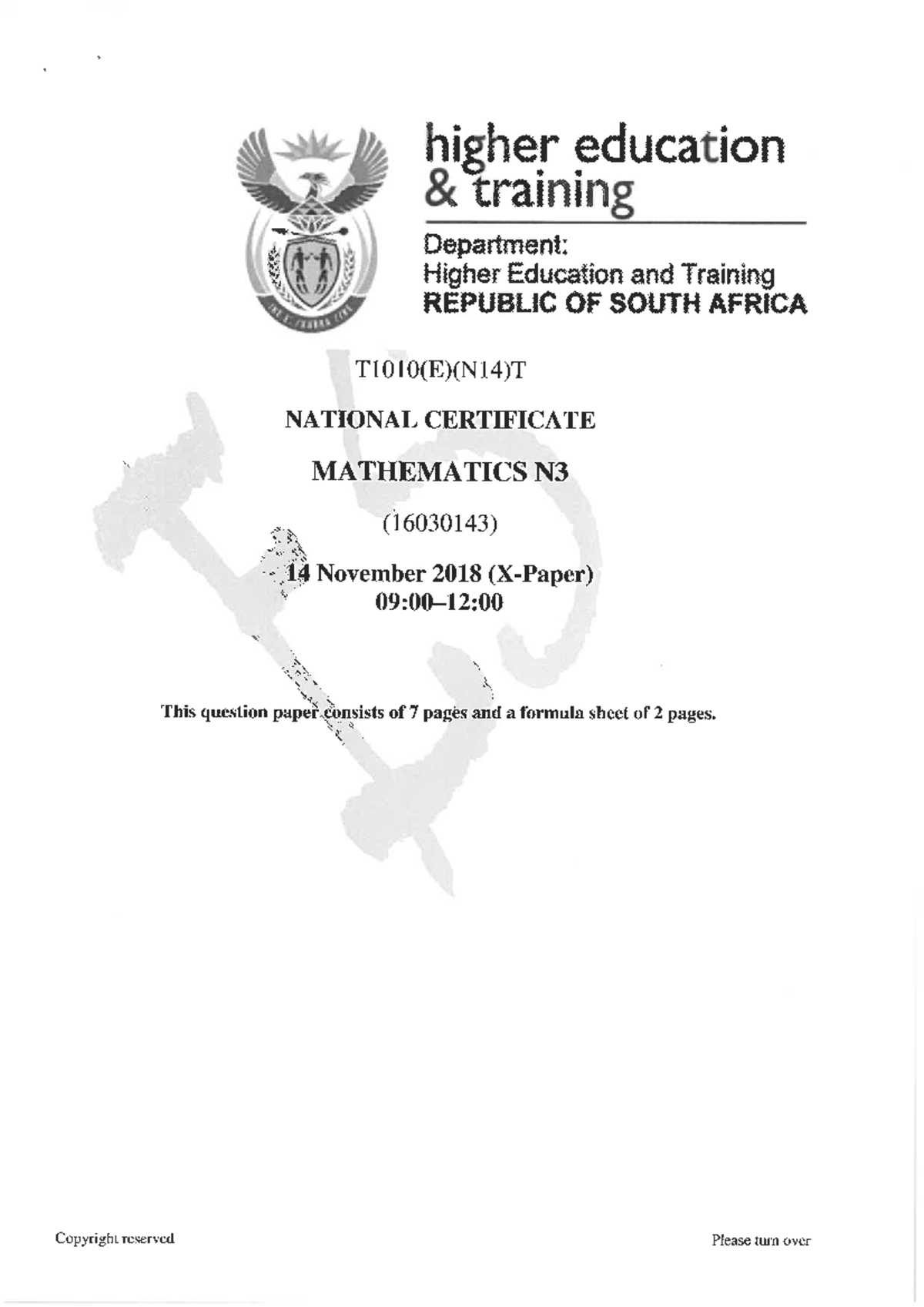 Mathematics N3 question paper 2023 april 2024 practice dont wait for ...