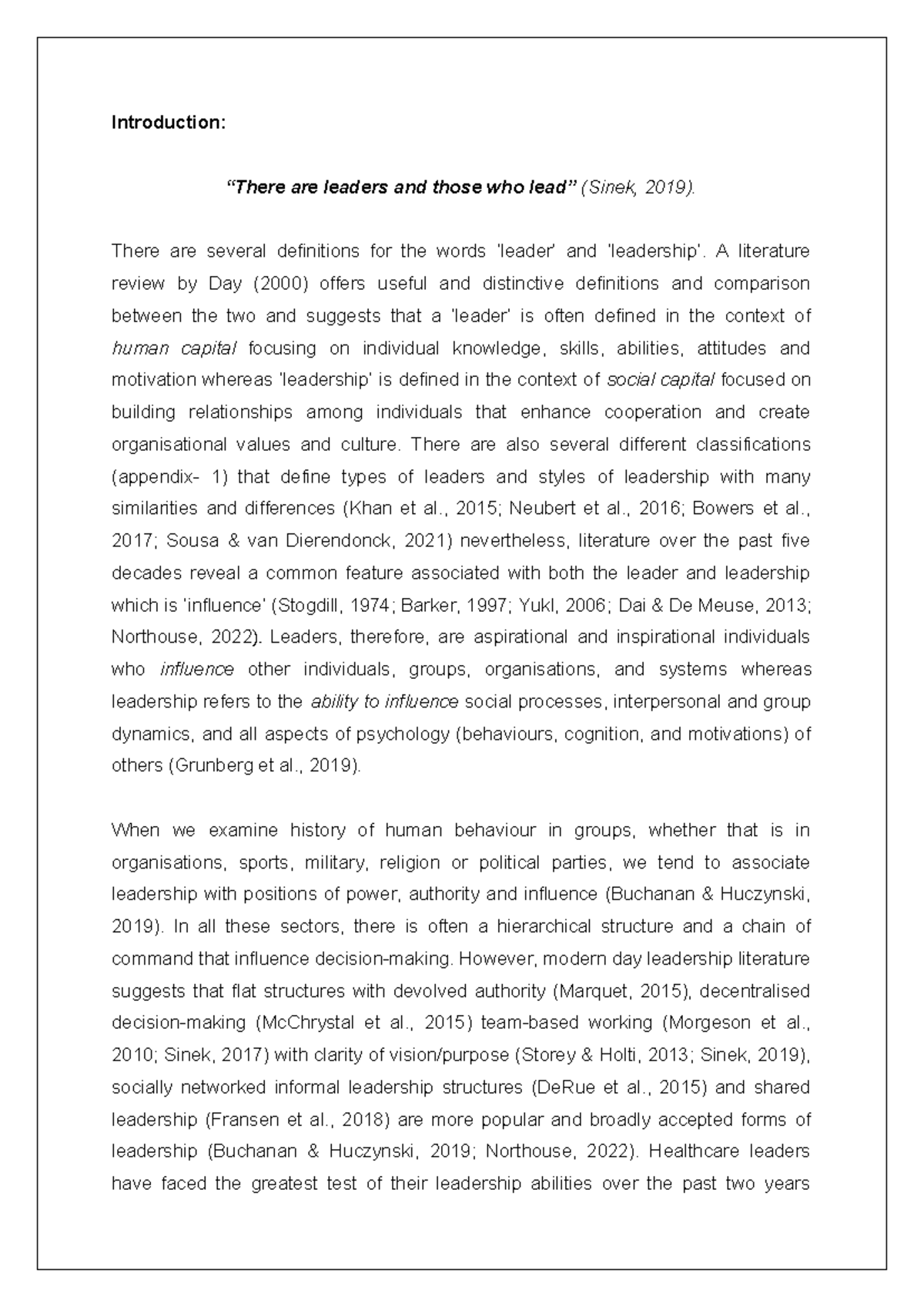 Reflection past paers - it is study notes - Introduction: “There are ...