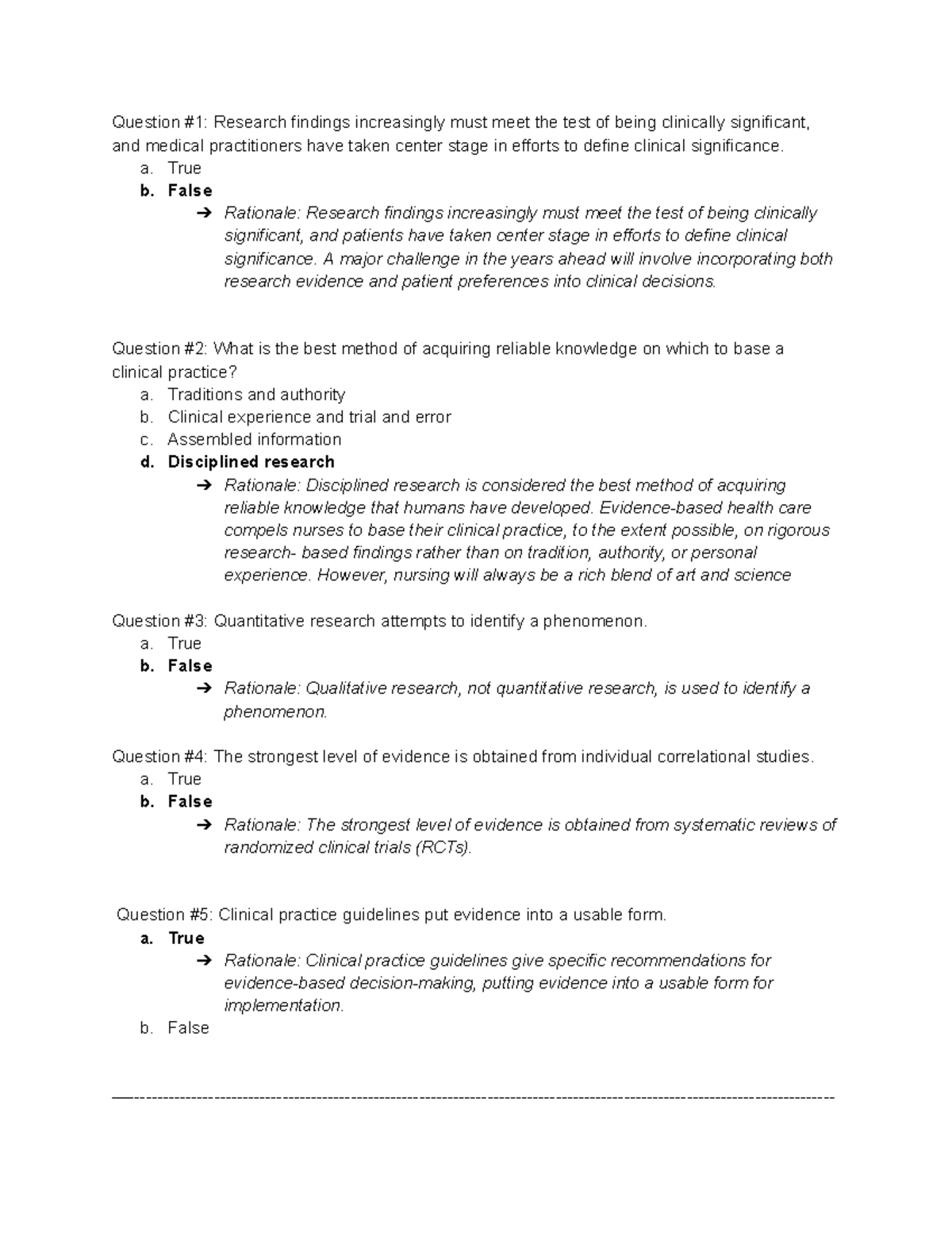 NSG3301 Practice Questions answers - Question #1: Research findings ...