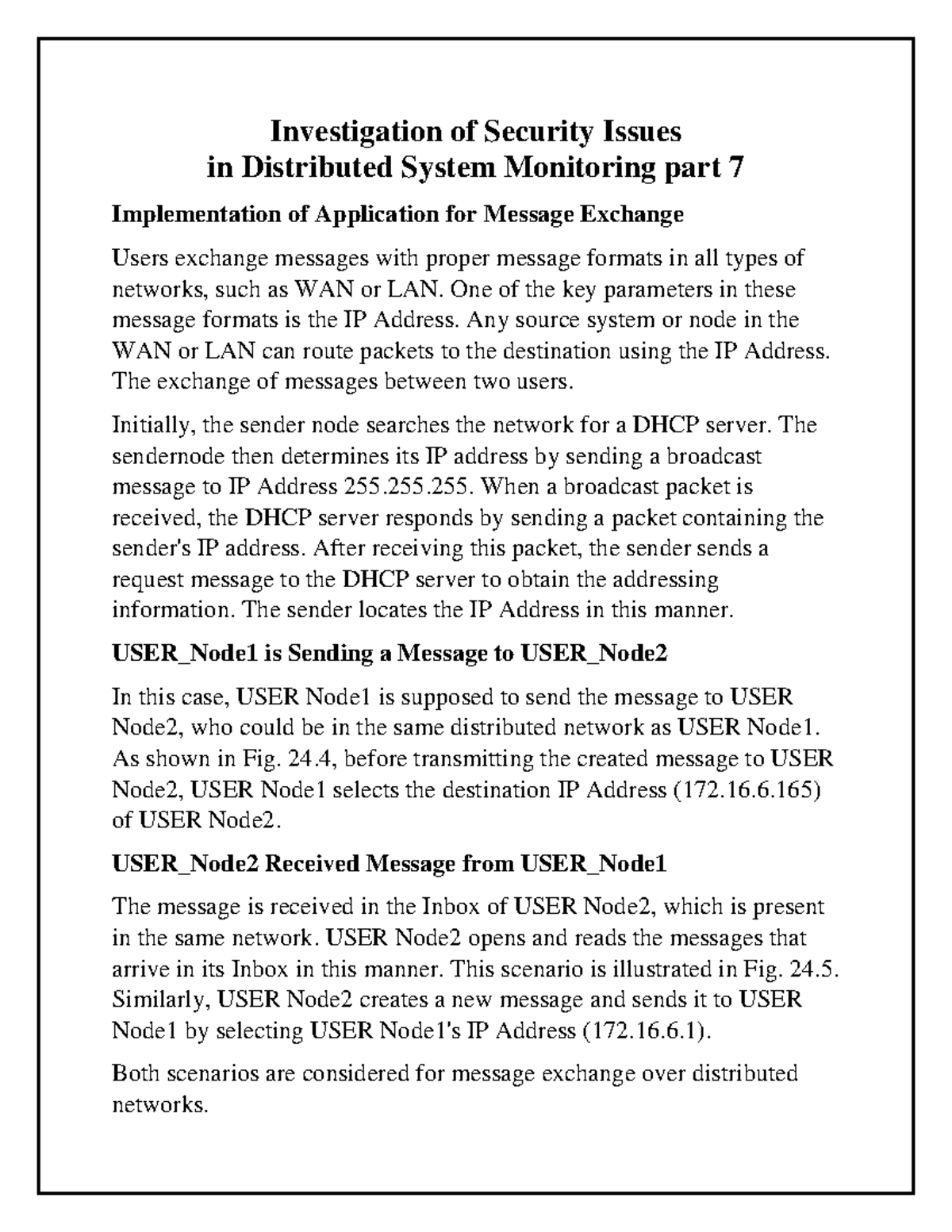 Investigation of Security Issues part 7 - Investigation of Security ...
