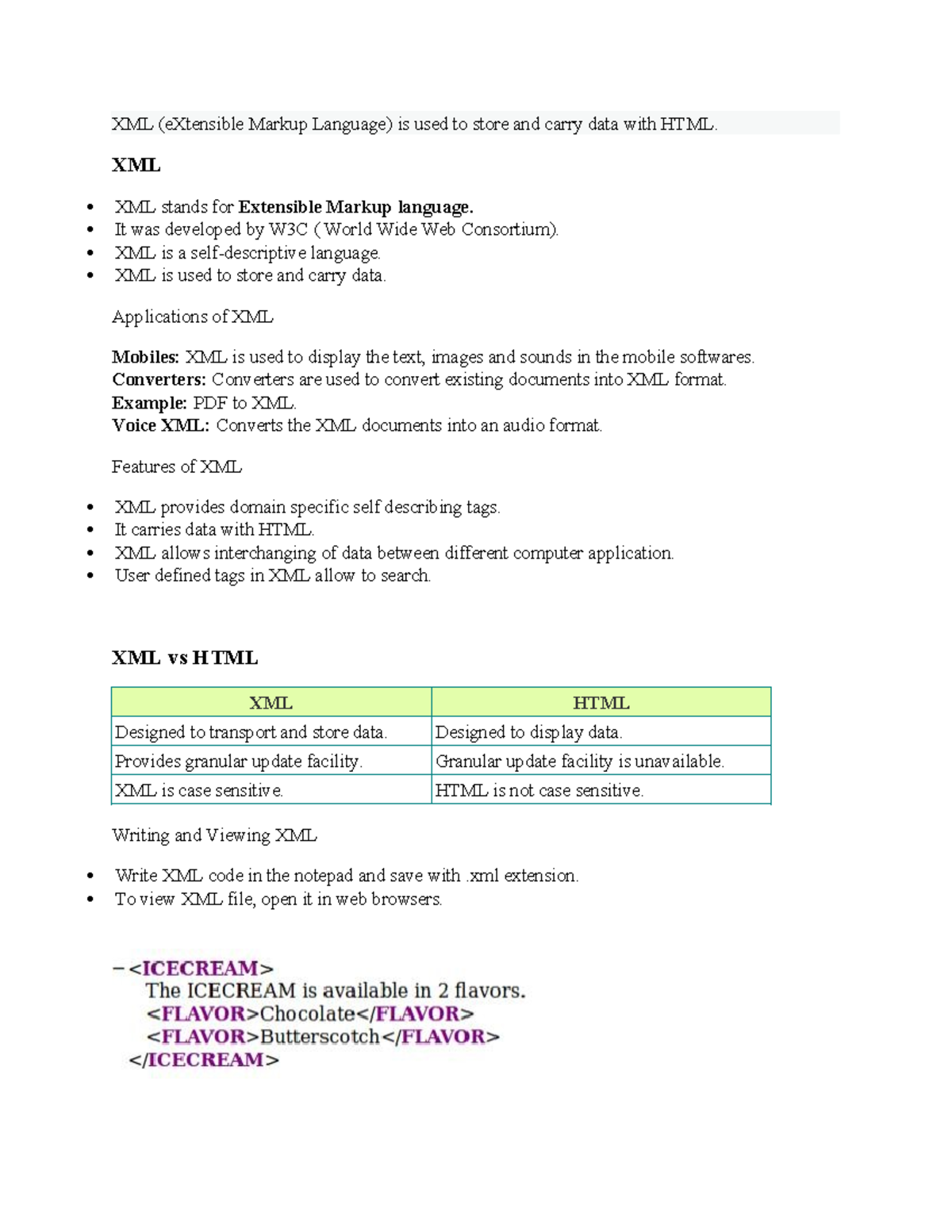 Xml Xml Xml Extensible Markup Language Is Used To Store And Carry Data With Html Xml Xml
