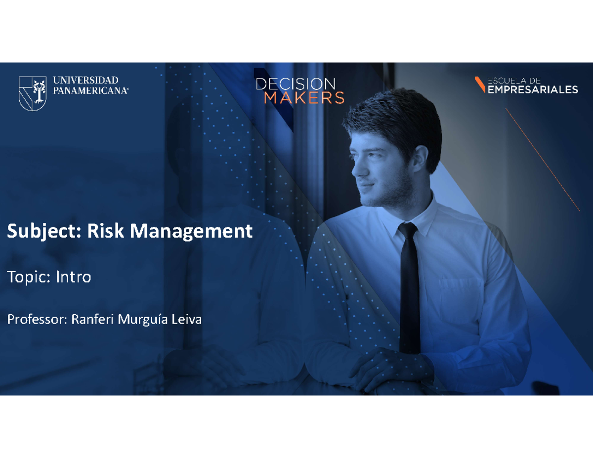 Intro Risk Management - presentacion 1 administracion de riesgos ...