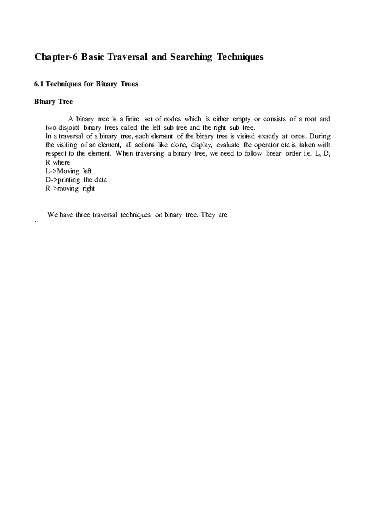 Unit 6 Basic Traversal and Search-Techniques - Chapter- 6 Basic ...