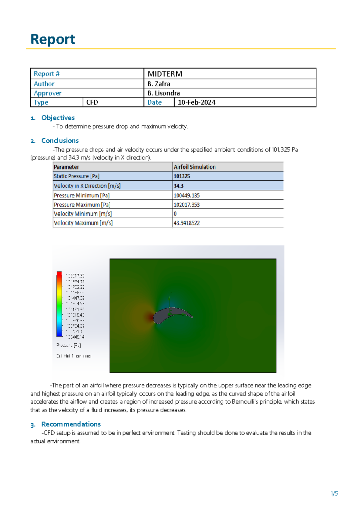 COMPUTATIONAL FLUID DYNAMICS- Airfoil - Report Report # MIDTERM Author ...