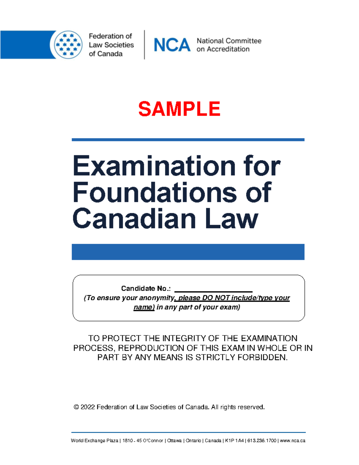 Foundations-Sample-Exam - World Exchange Plaza | 1810 ‑ 45 O’Connor ...