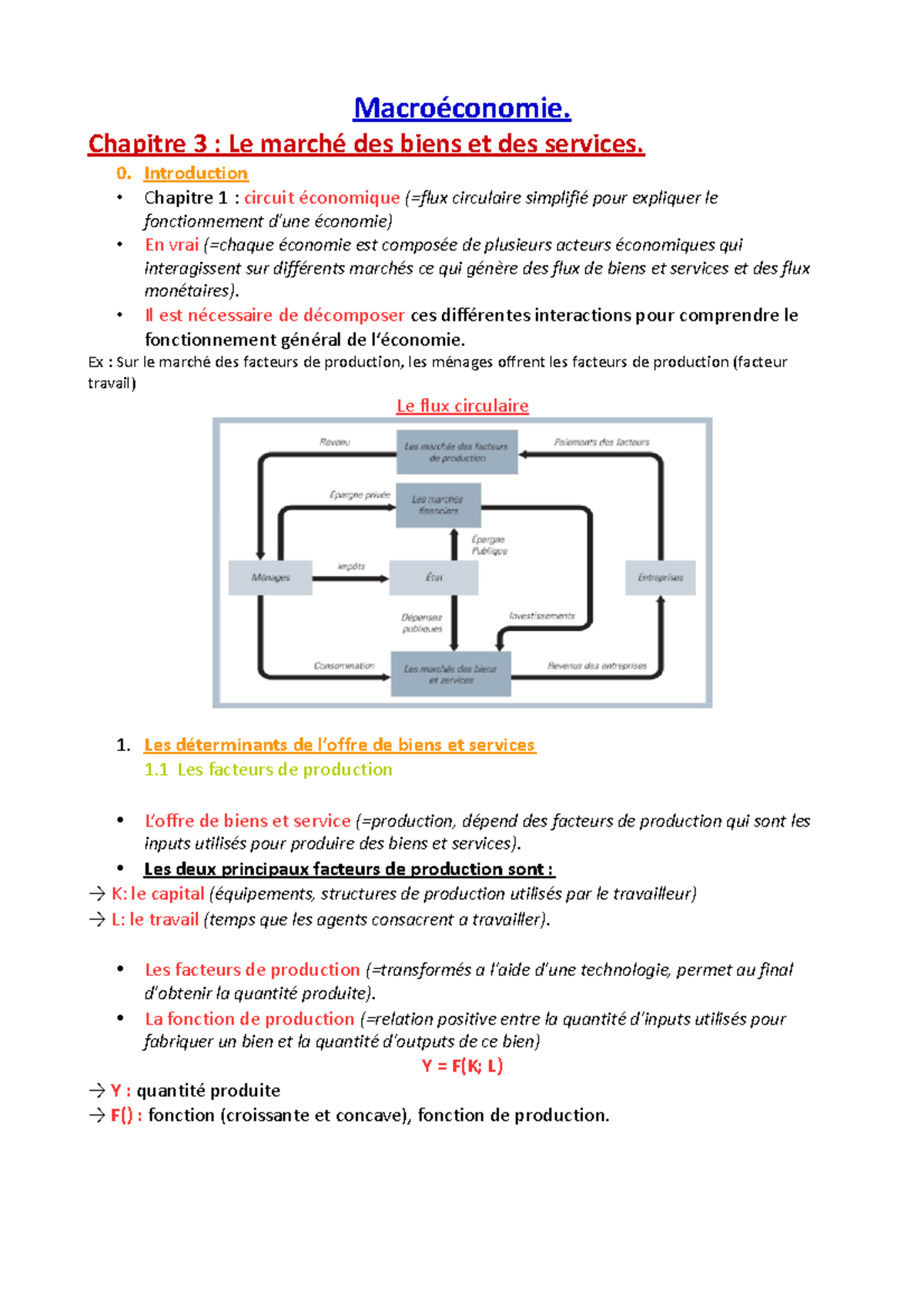 Chapitre 3 Le marché des biens et des services pdf - Macroéconomie. Chapitre 3 : Le marché des ...