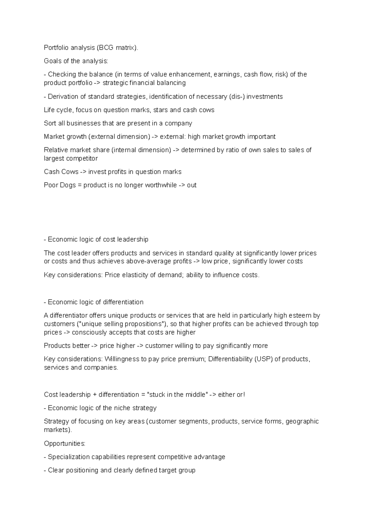 Portfolio analysis - Operations Management - Portfolio analysis (BCG ...