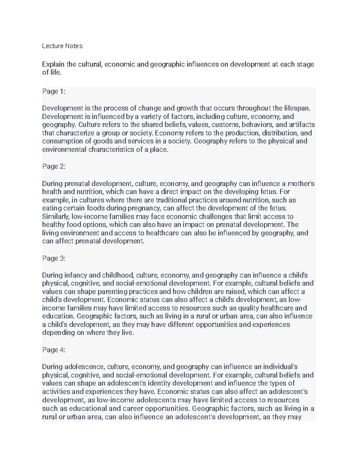 PSYCH 229(7 - Explain the cultural, economic and geographic influences ...