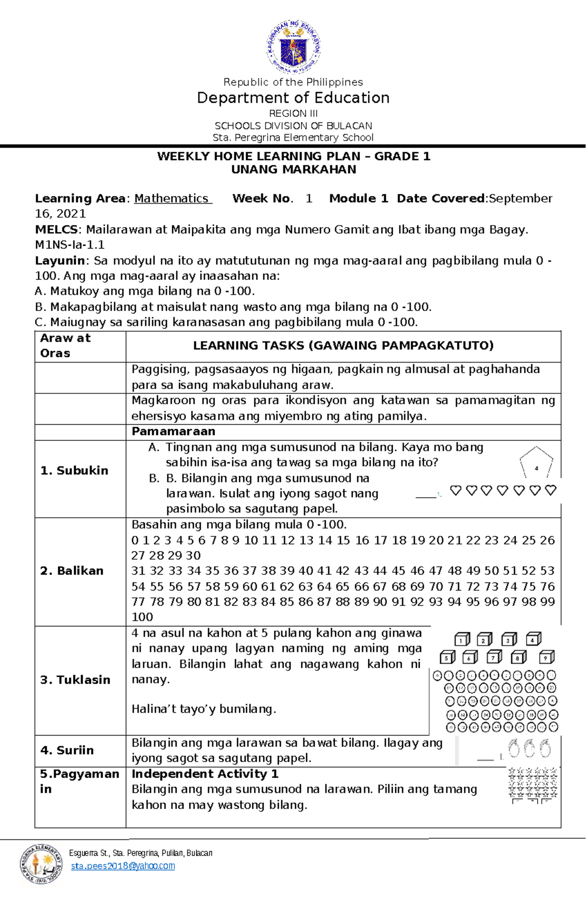 WHLP Q1 Module 1 - jhbzhjxsjx - Department of Education REGION III ...