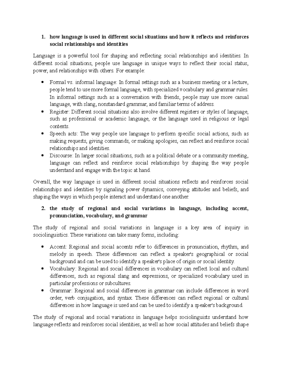 linguistics: concept - how language is used in different social ...