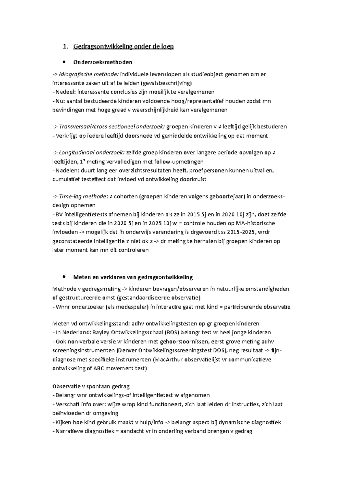 Gedrag in evolutie en ontwikkeling - 1. Gedragsontwikkeling onder de loep Onderzoeksmethoden ...