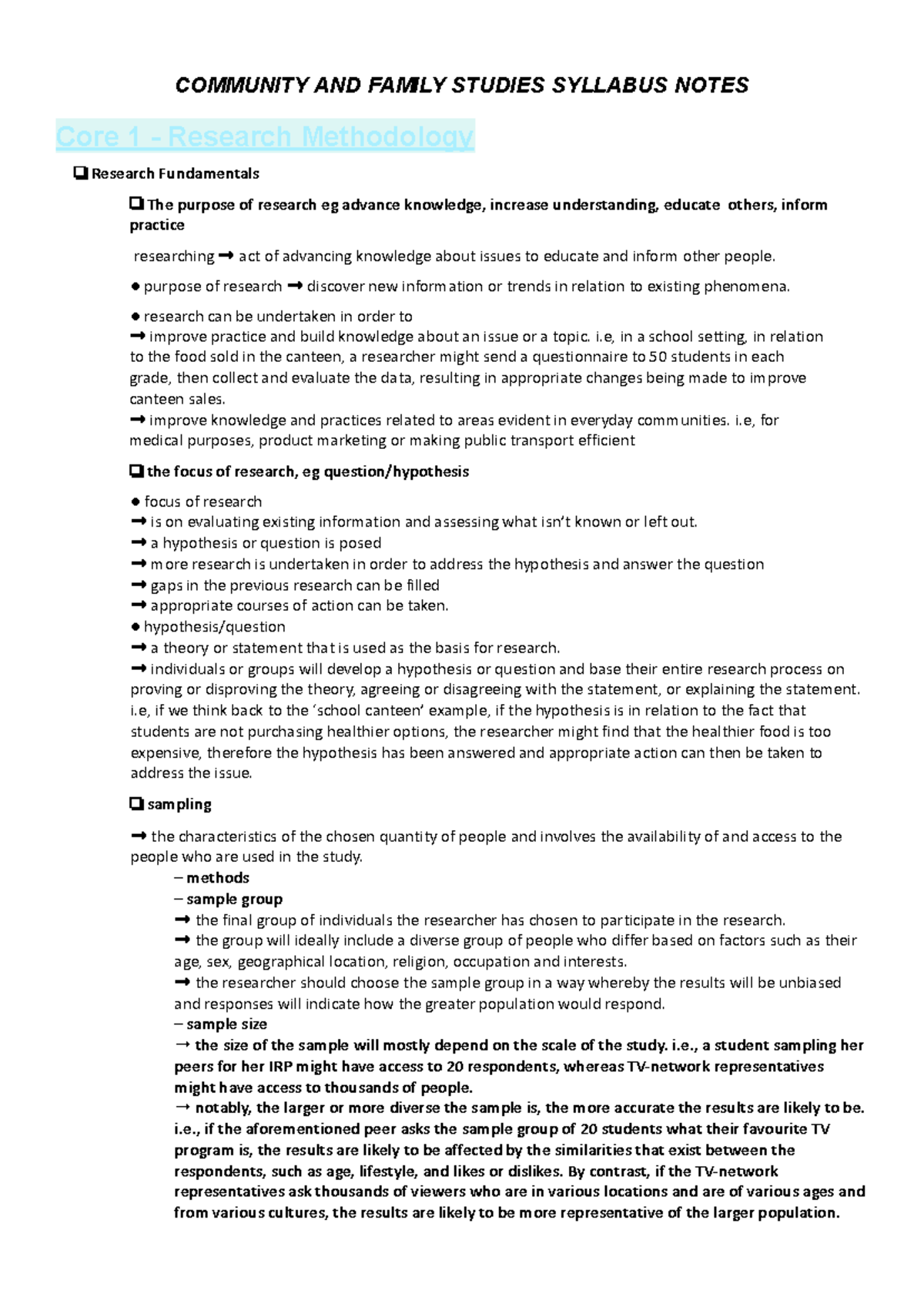 CAFS • HSC notes - Google Docs - COMMUNITY AND FAMILY STUDIES SYLLABUS ...