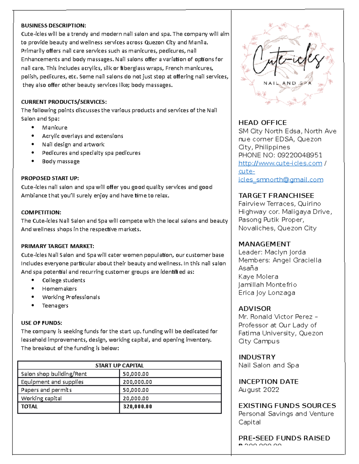 CUTE Icles NAIL Salon AND SPA - BUSINESS DESCRIPTION: Cute-icles will ...