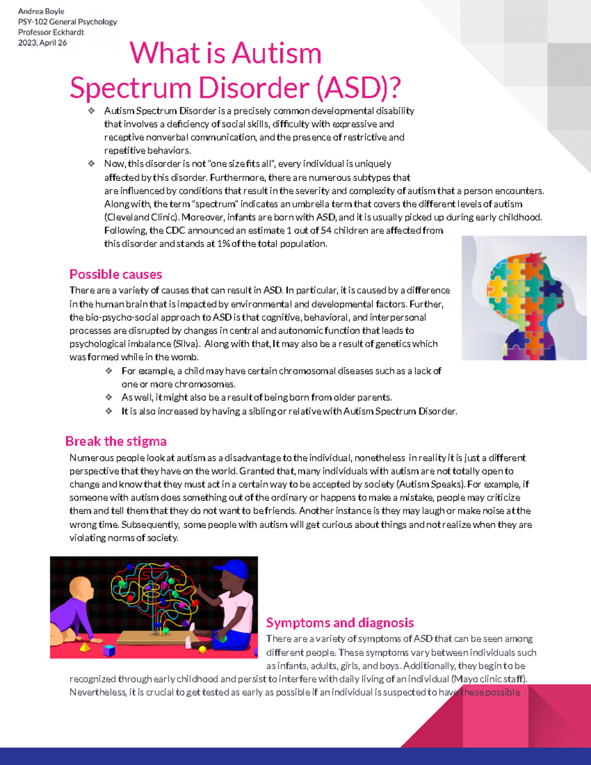 Mental Health and Wellness Brochure-8 - What is Autism Spectrum ...
