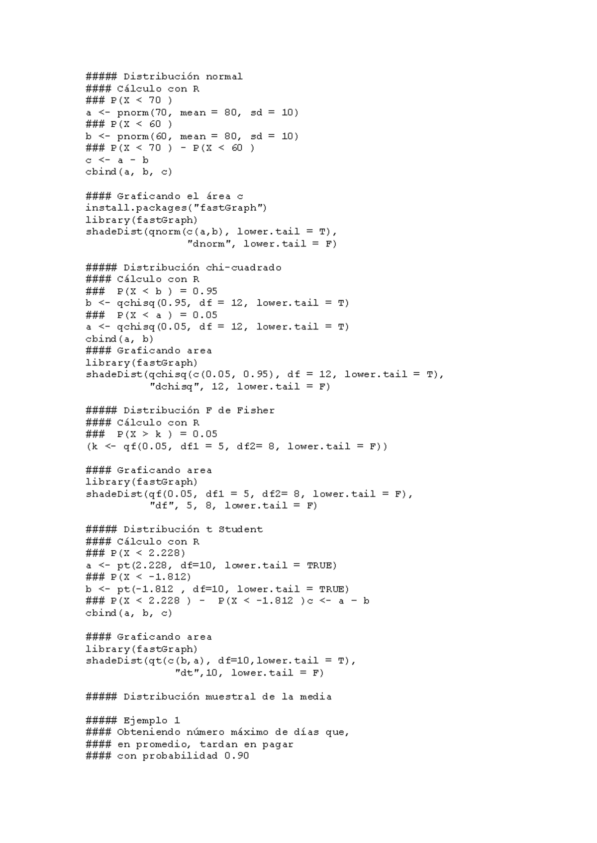 Códigos Rstudio - Distribución normal Cálculo con R P(X
