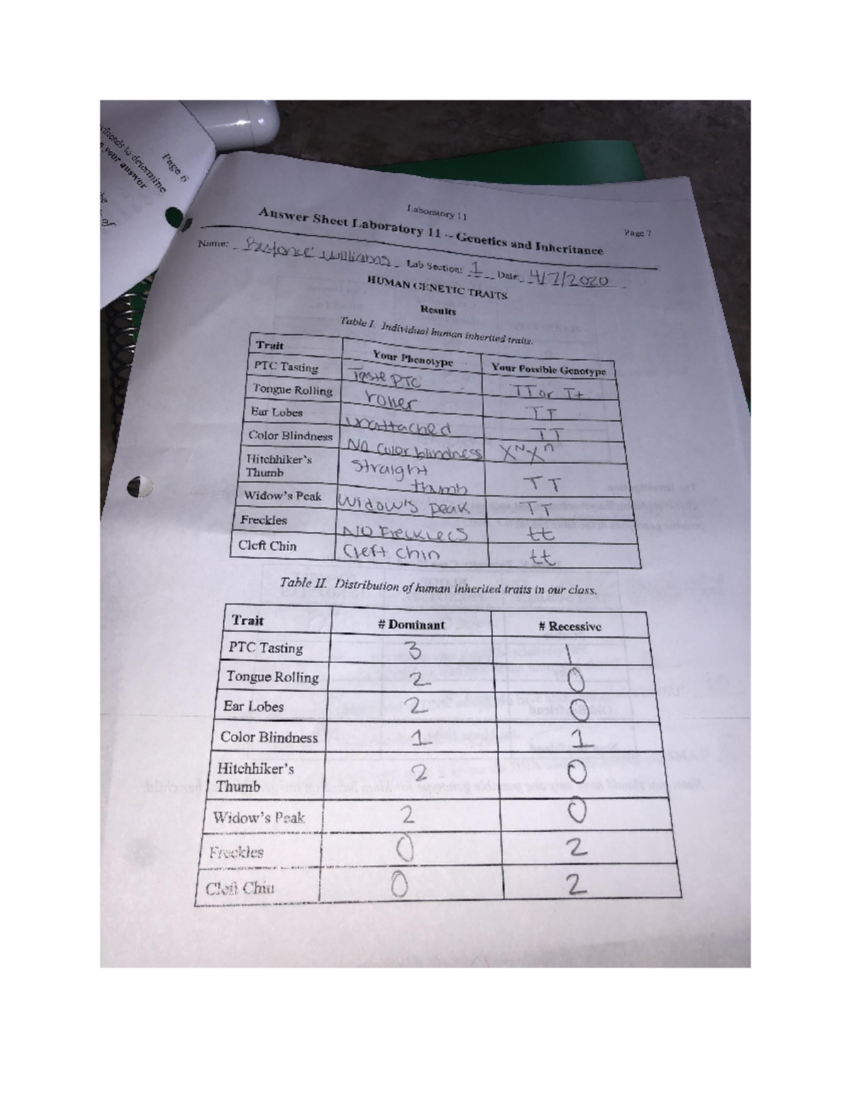 Section 1- Lab 11 - BIO 1001G - Studocu