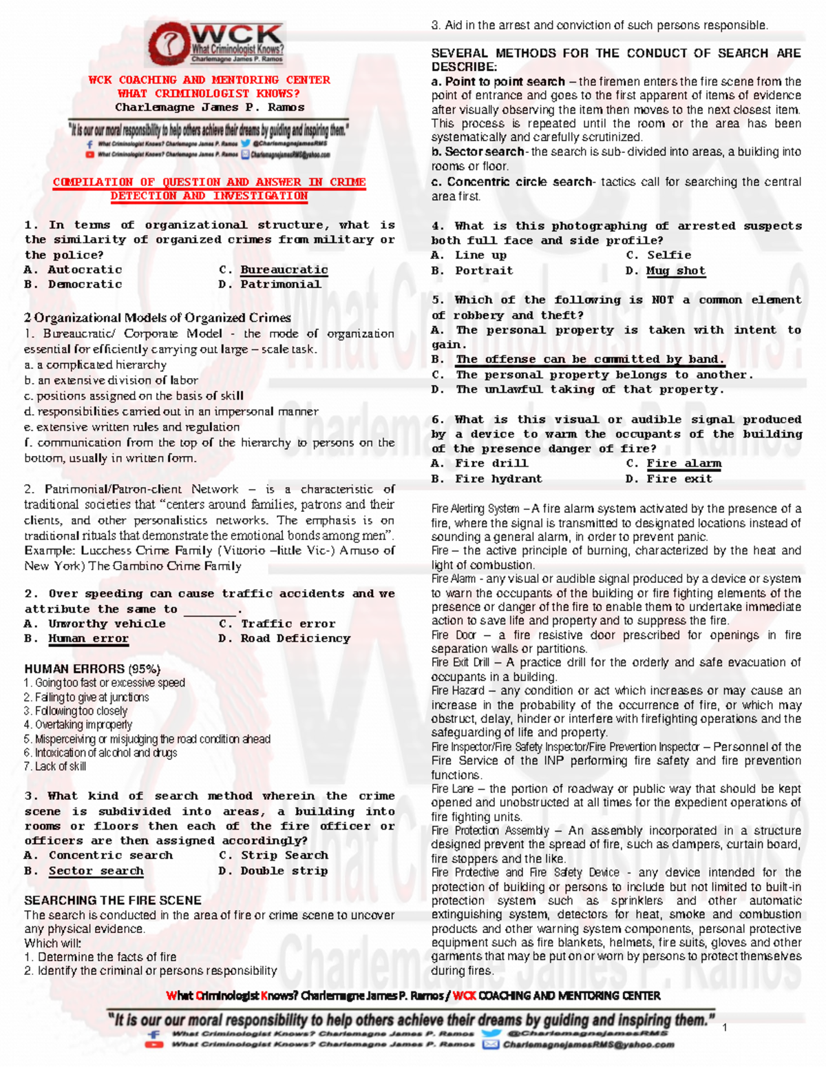 4 REVIEWER in Criminology - What Criminologist Knows? Charlemagne James P. Ramos / WCK COACHING ...