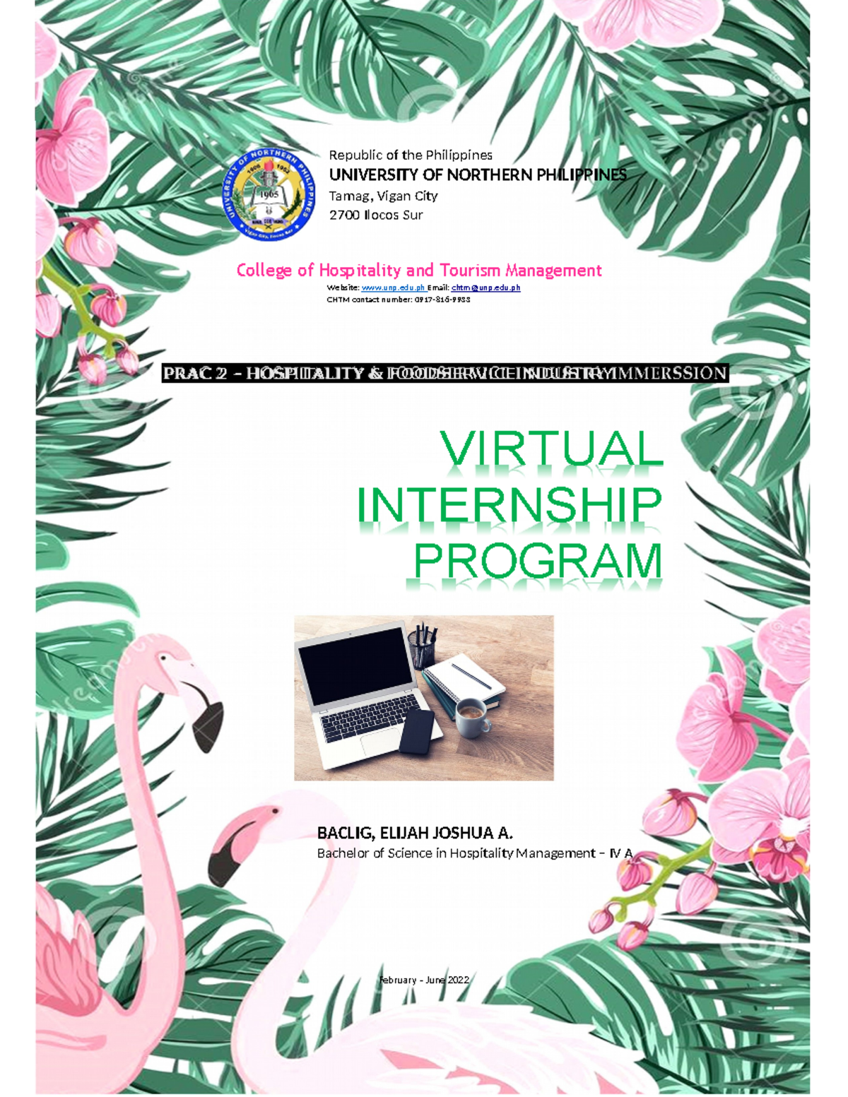 BSHM Practicum Virtual OJT Portfolio - Republic of the Philippines ...