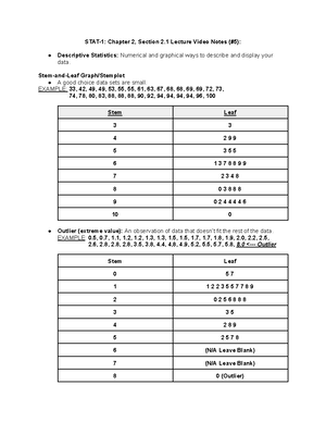 STAT-1 Chapter 4 Lecture Video Notes (#17 - #18) - STAT-1: Chapter 4 ...