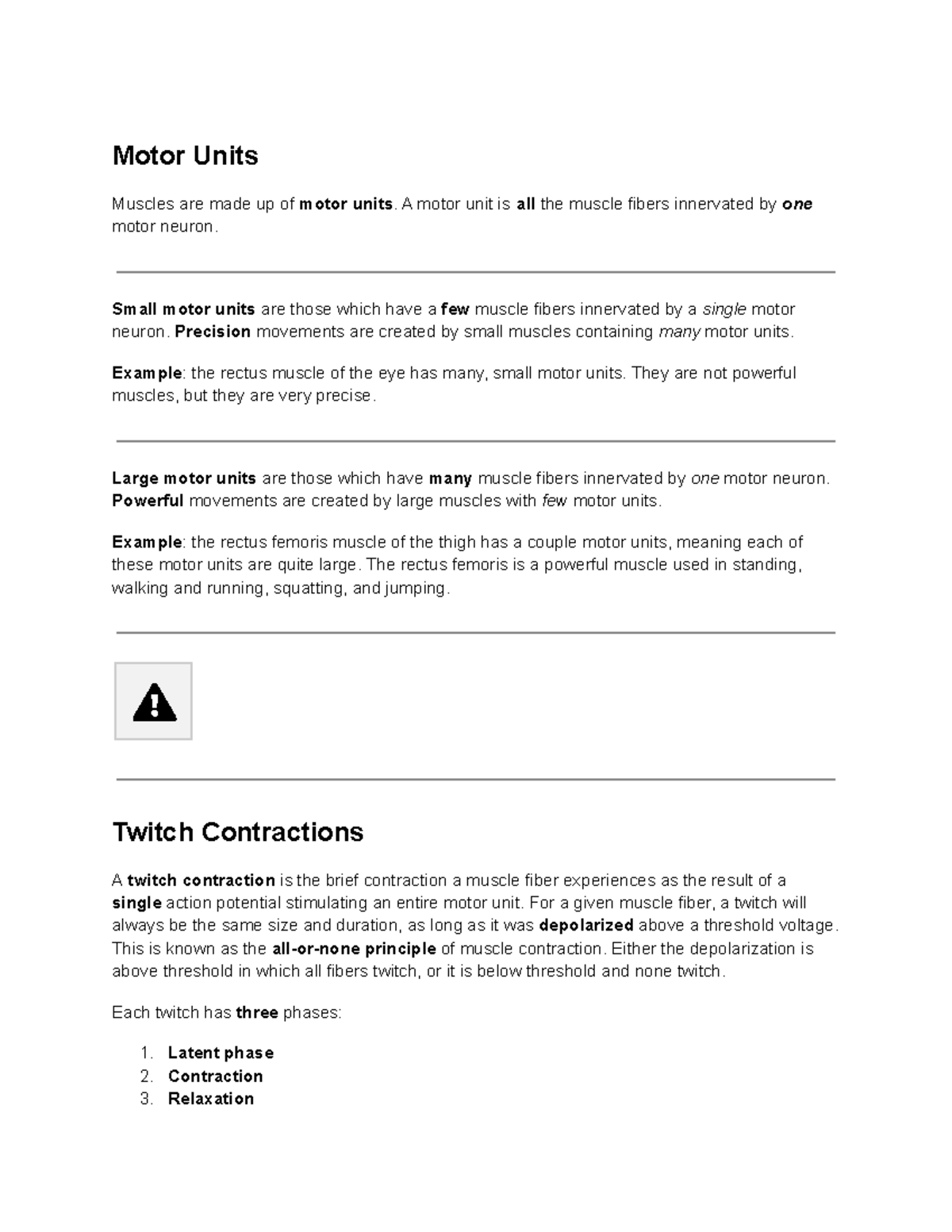Motor Units - Lecture notes 5 - Motor Units Muscles are made up of ...