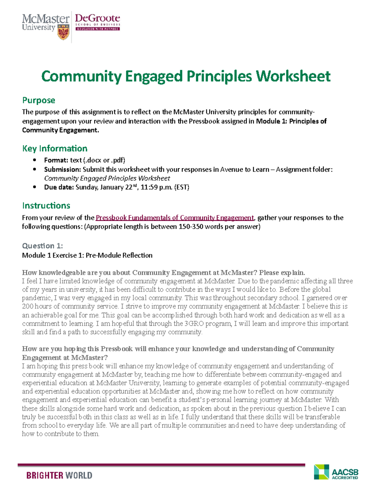 3GR0 - M1 Principles of Community Engagement Worksheet - Winter 2023 ...